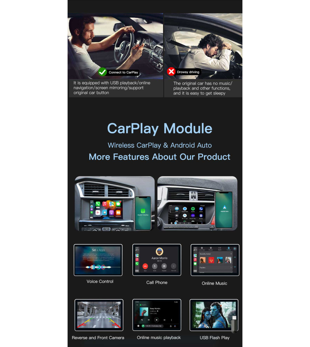 Wireless CarPlay Android Auto - Peugeot/Citroen