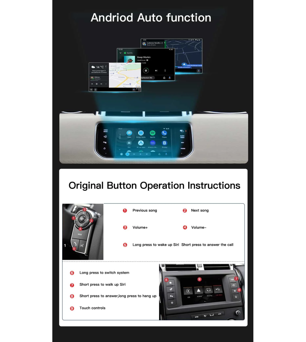 Wireless CarPlay Android auto Module Box Land Rover/Jaguar Bosch Harman